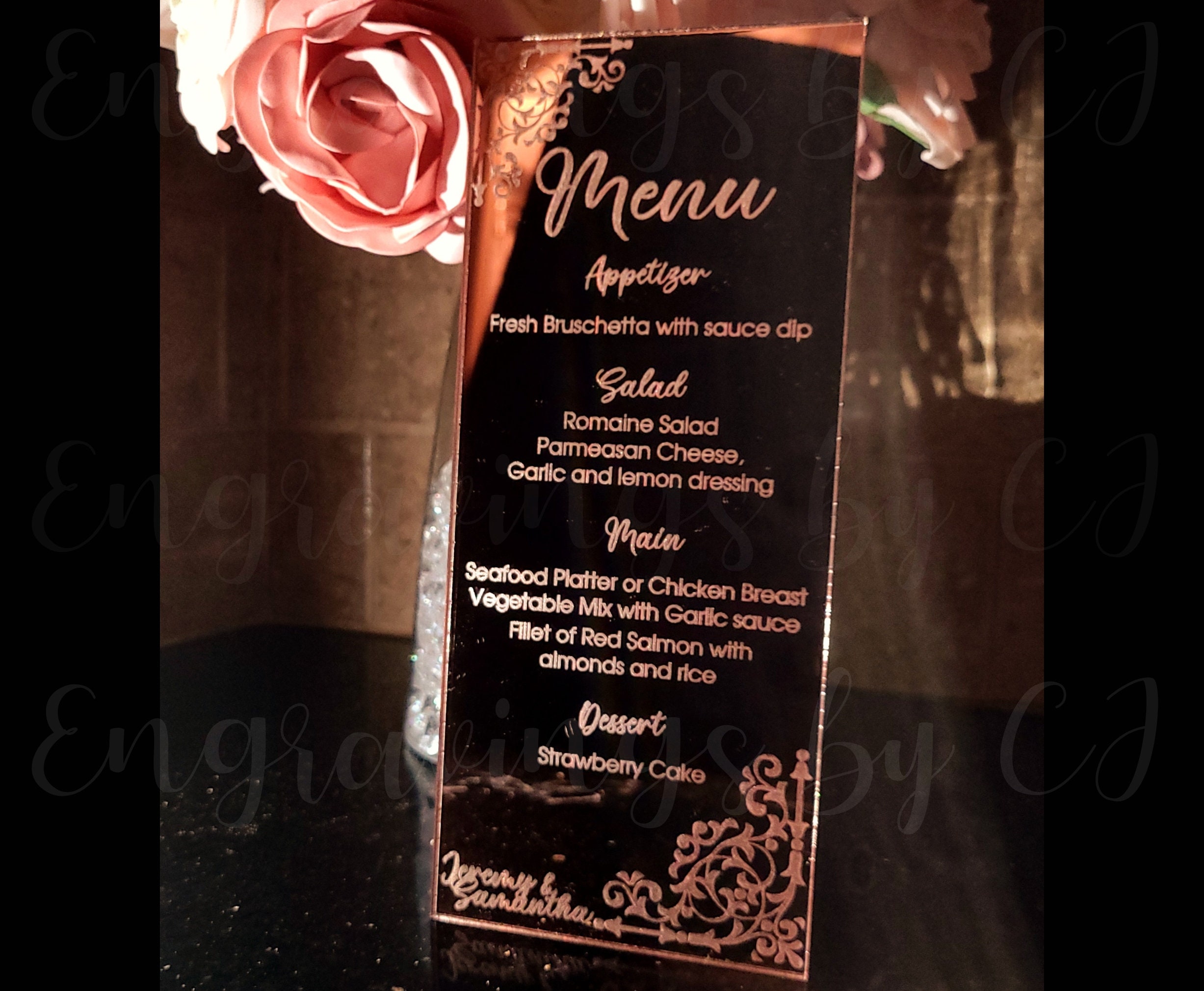 Mirror Wedding Menu Wedding Menu Bar Menu Mirror Acrylic - Etsy