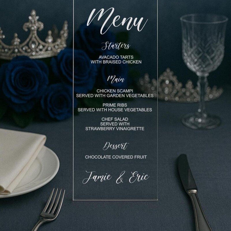 Clear Menu Cards - Etsy