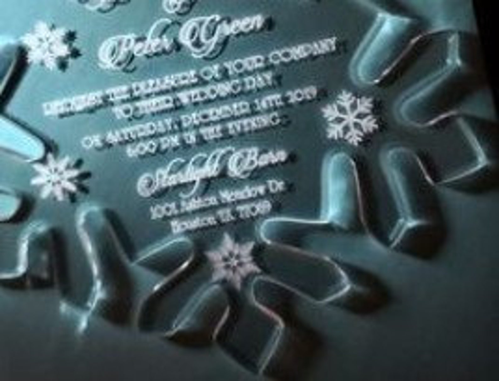 Snowflake Laser Engraved Luxury Acrylic Custom Invite Wedding - Etsy