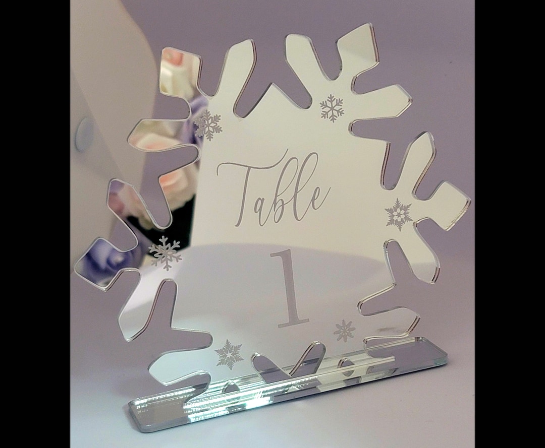 Snowflake Table Number, Winter Wedding Table Number, Snowflake Party ...