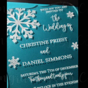 Snowflake Design Laser Engraved Luxury Acrylic Custom Invite, Wedding ...