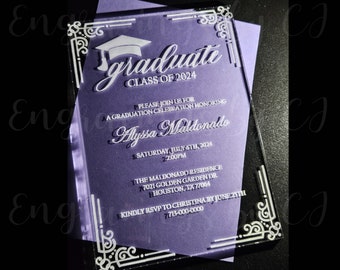 Mirror Graduation Luxury Acrylic Custom Invite, Graduation 2023 ...