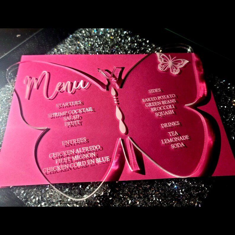 Quinceañera Menu Acrylic Wedding Menu Bar Menu Clear - Etsy