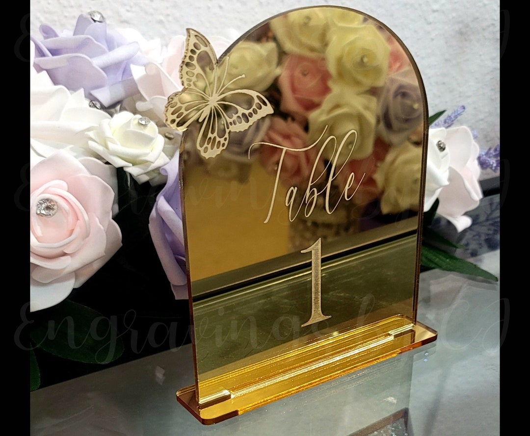 Butterfly Arch Table Numbers, Table Decor, Acrylic Wedding Table Number ...