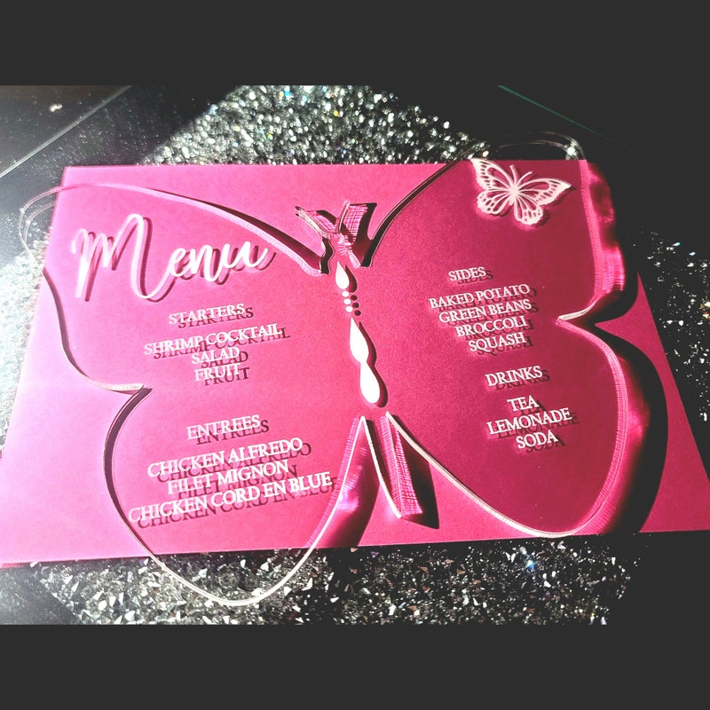 Clear Menu Cards - Etsy