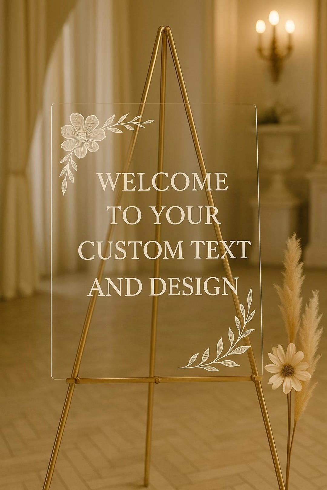 Custom Acrylic Welcome Sign Personalized for a Wedding or Baby Shower ...