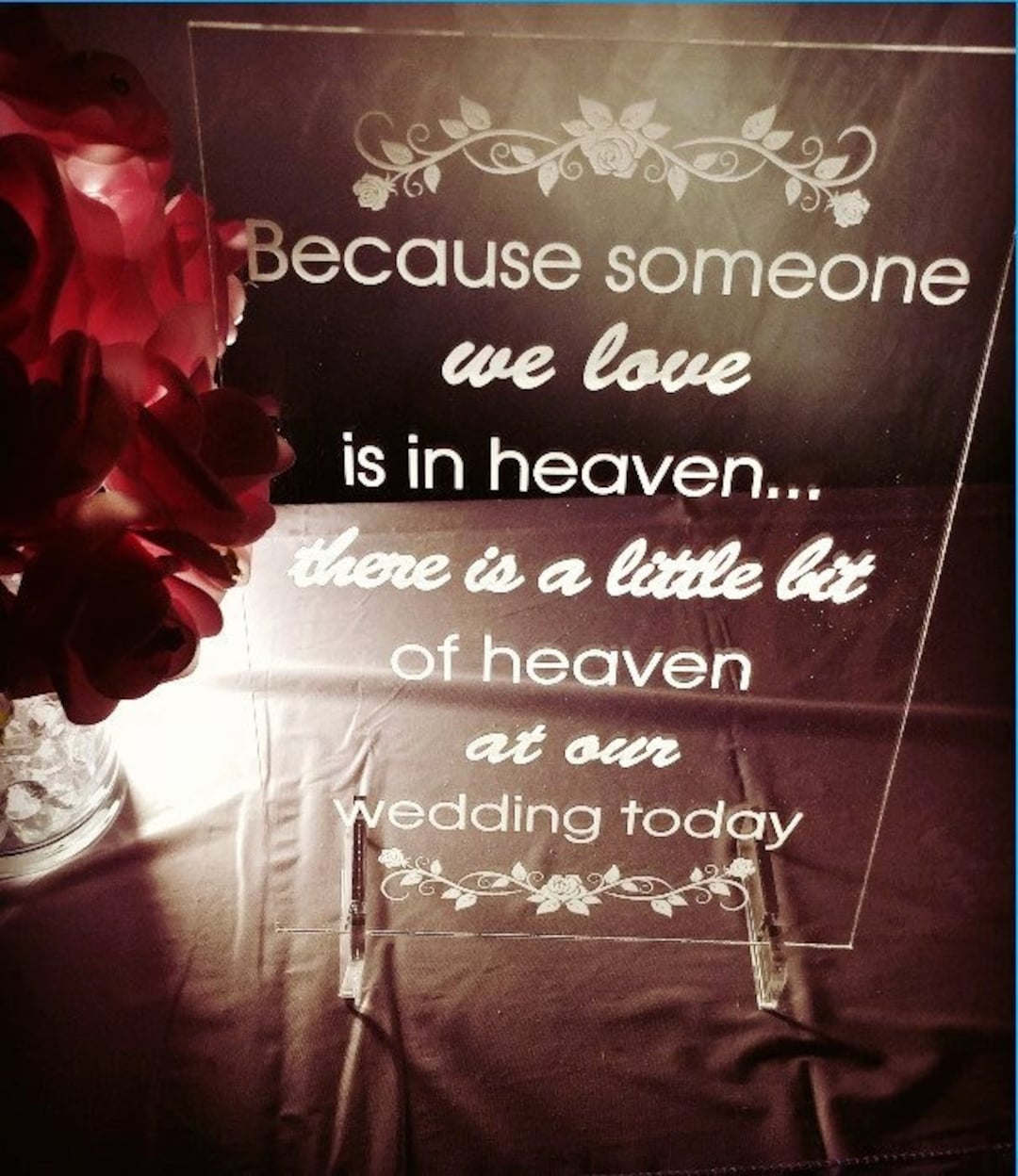 In Loving Memory of Wedding Sign, Custom Acrylic Loved One Memory Sign ...