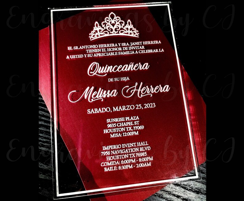 Quinceanera Invitation Crown Invitation Quince Invite - Etsy