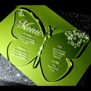 Butterfly Menu, Wedding Menu, Bar Menu, Clear Acrylic Menu, Elegant ...
