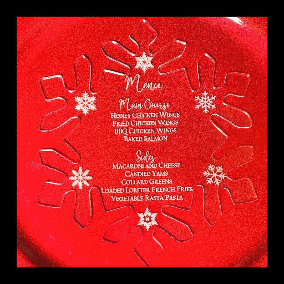 Snowflake Menu Acrylic, Wedding Menu, Bar Menu, Clear Acrylic Menu ...