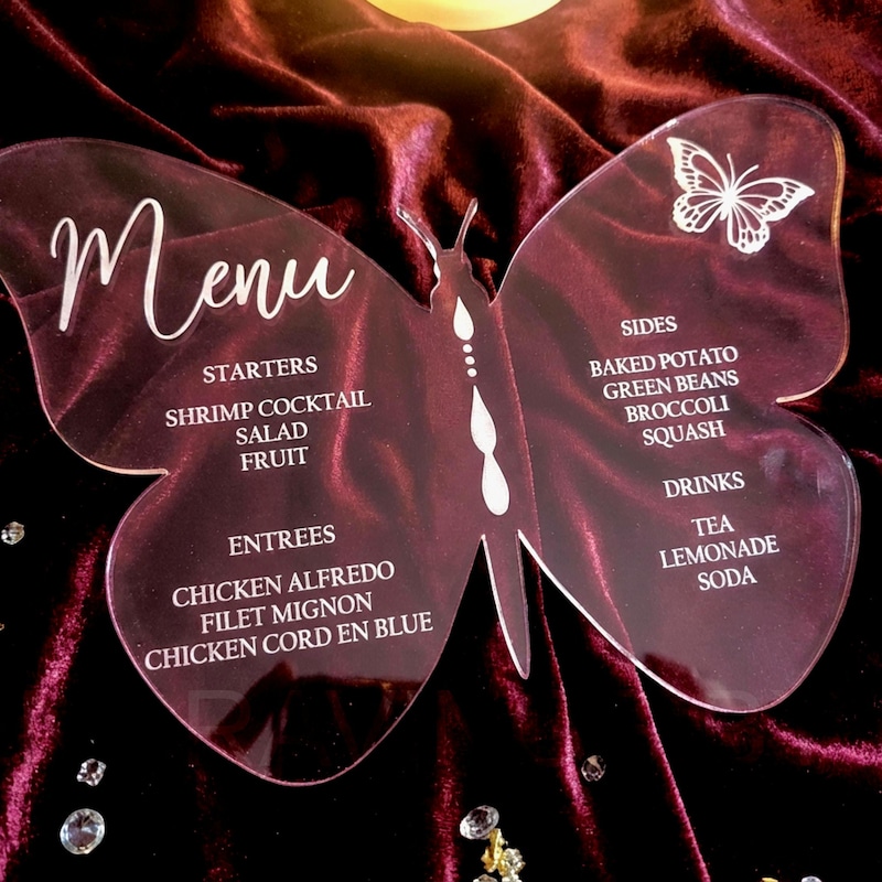Clear Menu Cards - Etsy