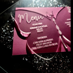 Quinceañera Menu Acrylic, Wedding Menu, Bar Menu, Clear Acrylic Menu ...