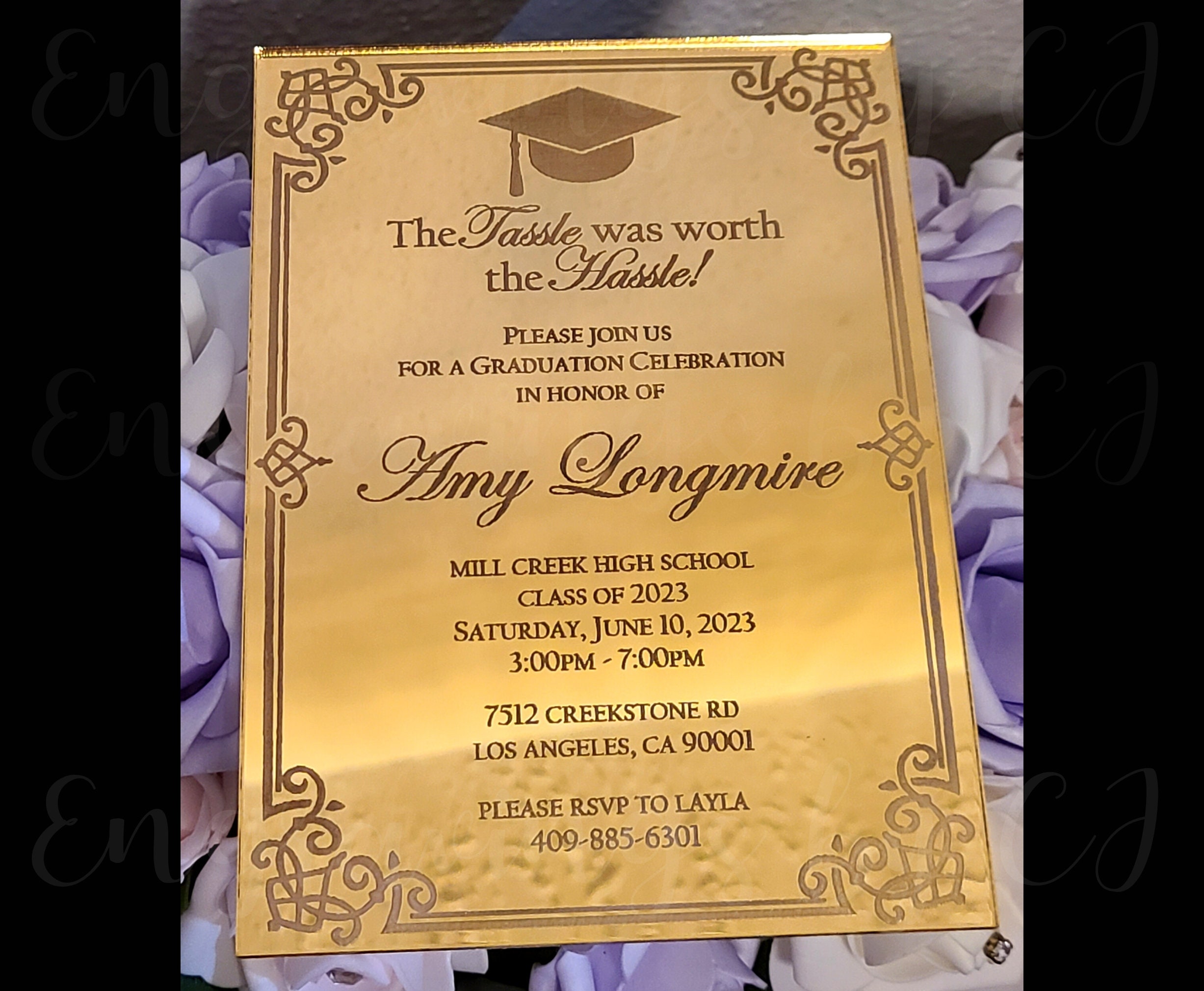 Mirror Graduation Luxury Acrylic Custom Invite, Graduation 2023 ...