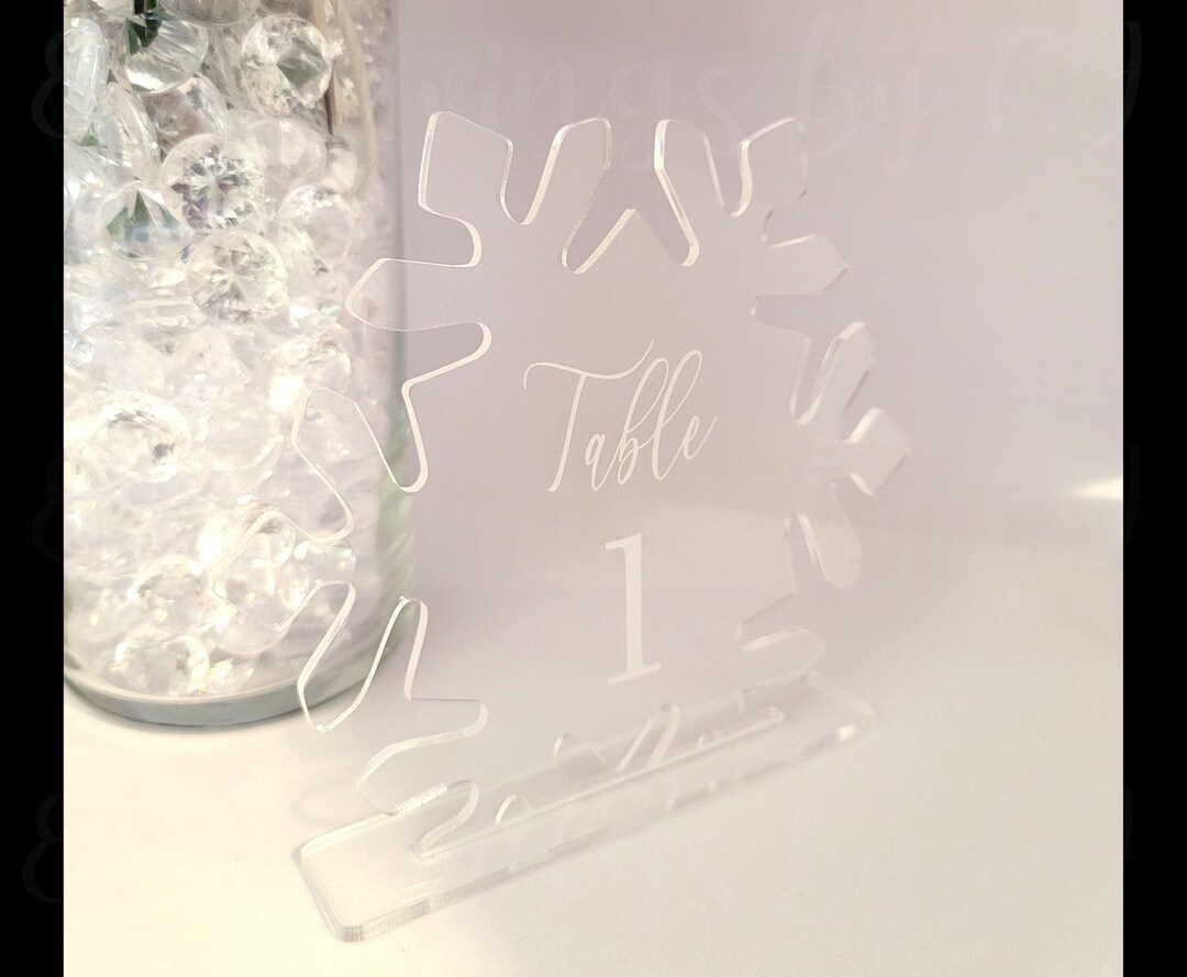Snowflake Table Number, Winter Wedding Table Number, Snowflake Party ...