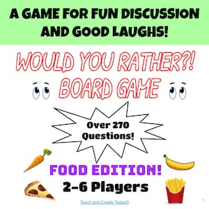 Would You Rather? Board Game Food Edition - Digital Download - Family ...