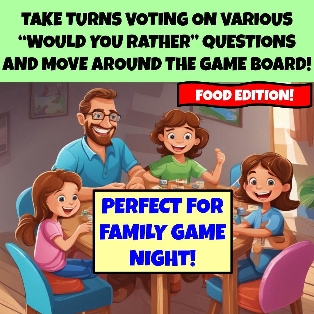 Would You Rather? Board Game Food Edition - Digital Download - Family ...