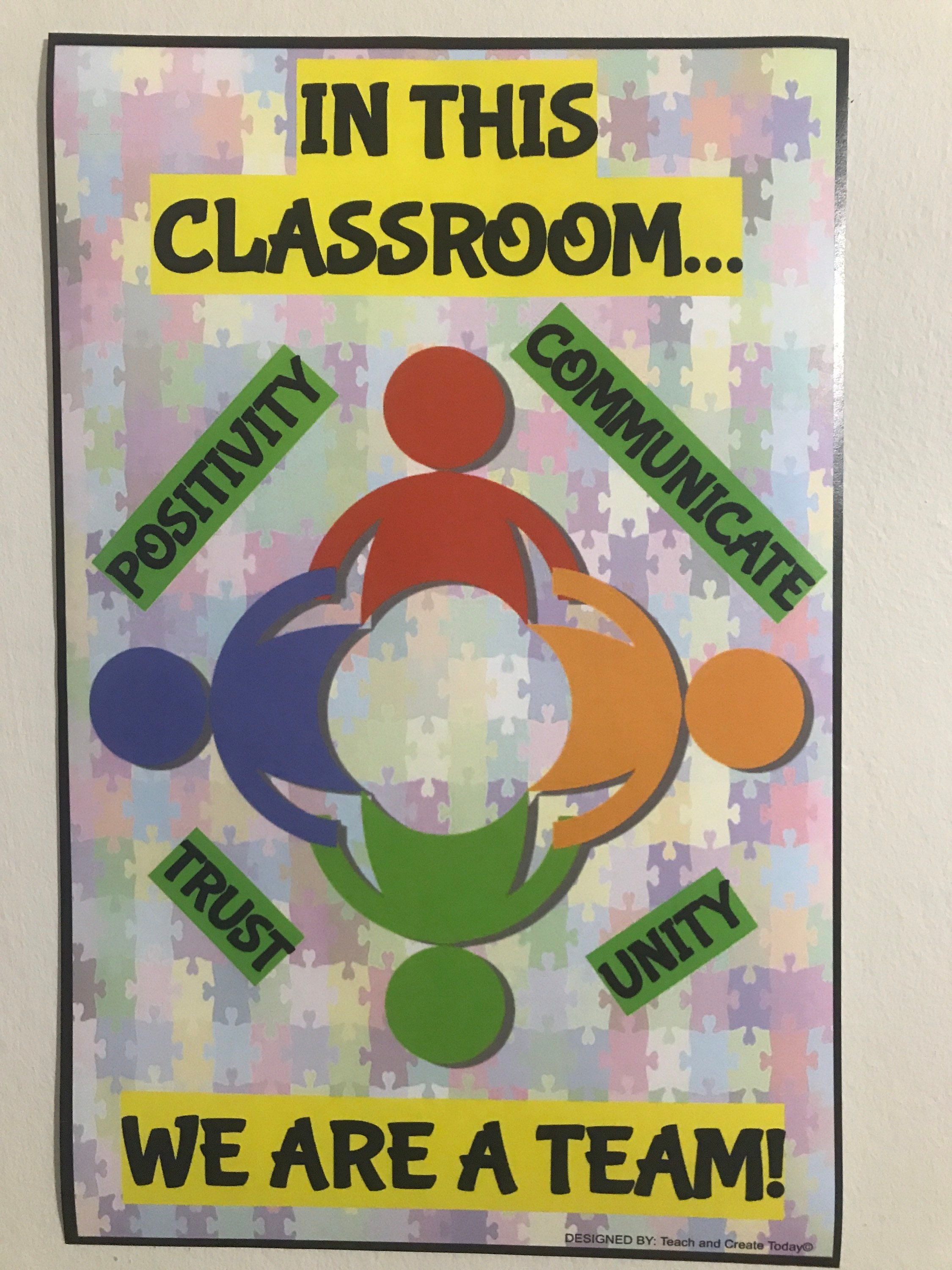 Back to School Classroom Wall Poster! "in This Classroom...we Are A ...