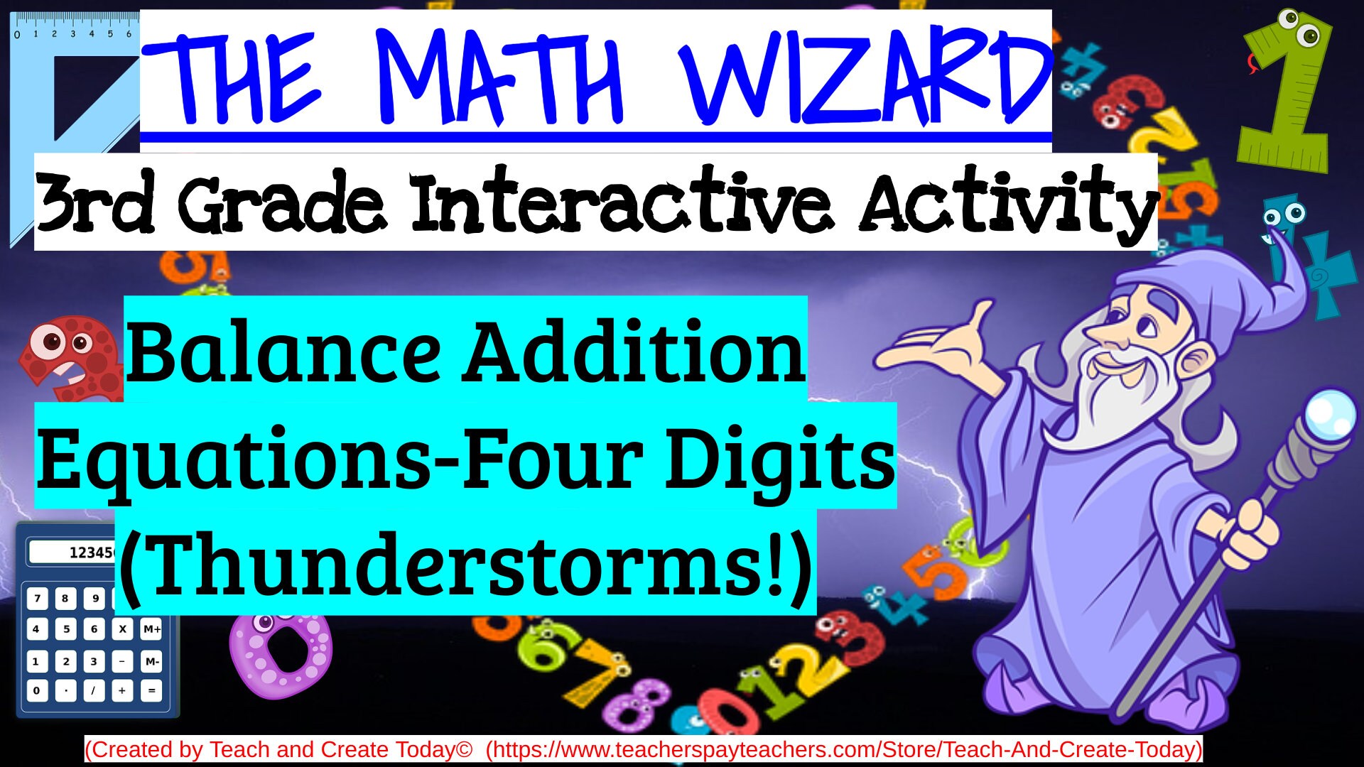 3rd Grade Math Addition Bundle Interactive Classroom Games FIVE Wizard ...