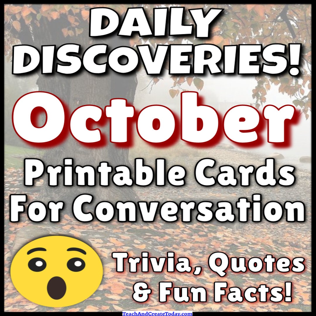 Lunch Box Notes for Kids - October Daily Discovery Cards - Printable ...
