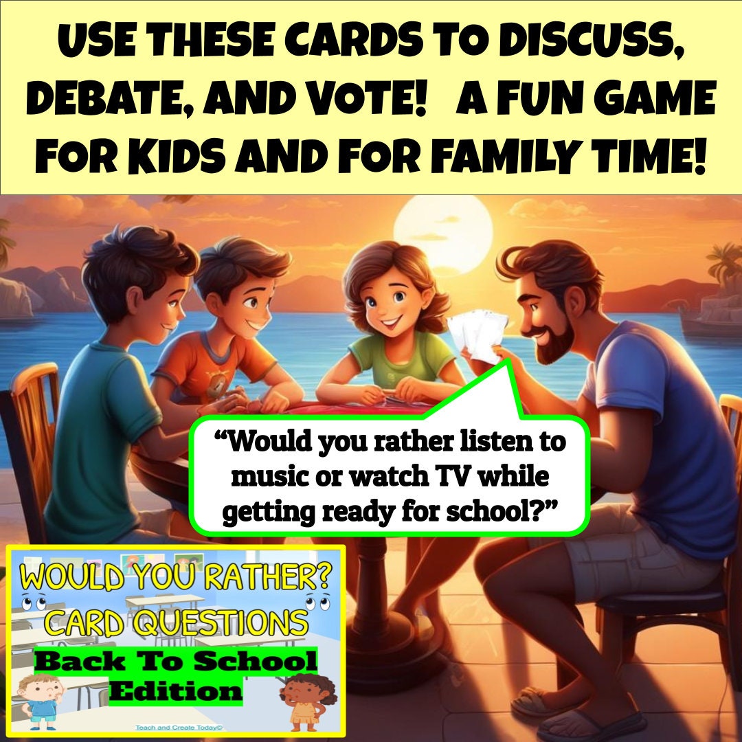 Would You Rather Cards – Back to School Conversation Starters (PDF ...