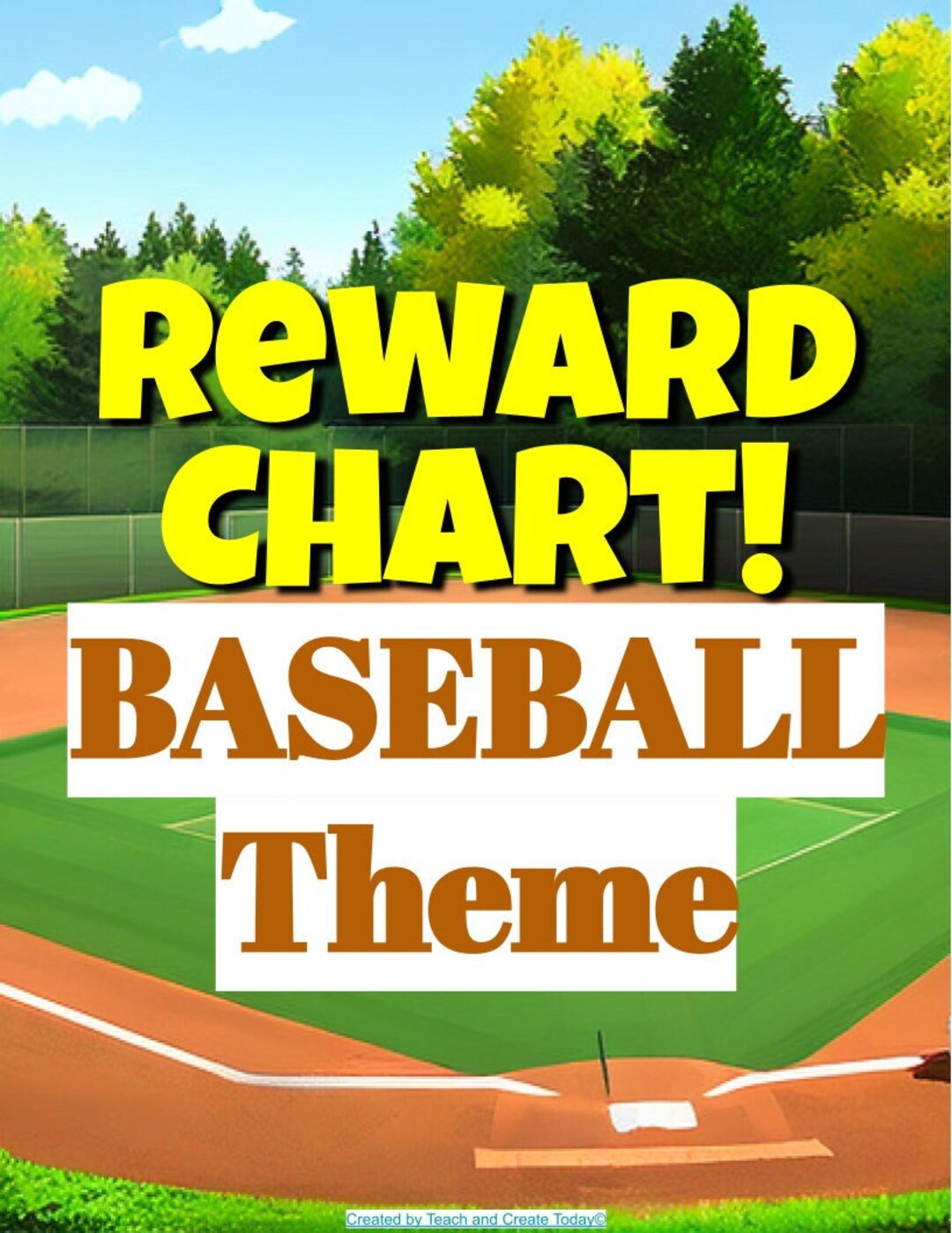 Weekly Reward Chart!! Baseball Theme! Motivate Kids With Chores and ...