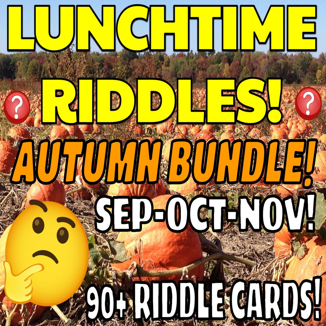Lunch Box Note Cards Riddles for Kids Autumn Bundle Printables for ...