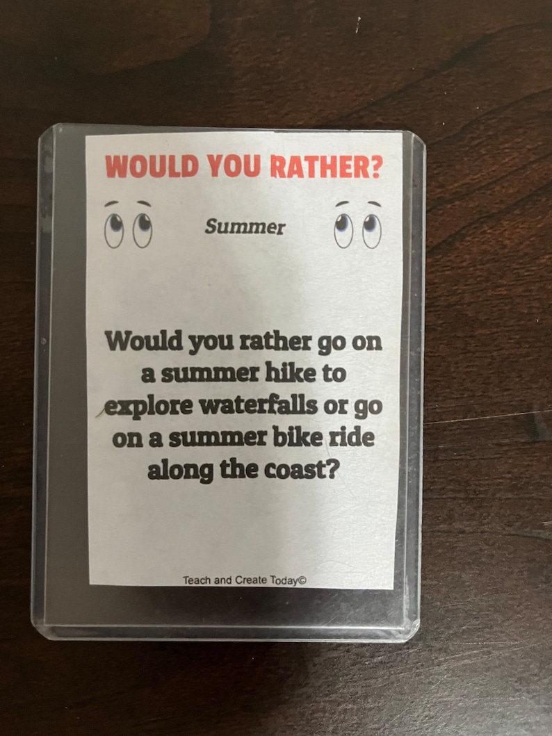 Would You Rather Cards Summer Edition Printable 100 Questions for ...
