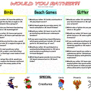 WOULD YOU RATHER Board Game Fantasy Creatures Edition - Etsy