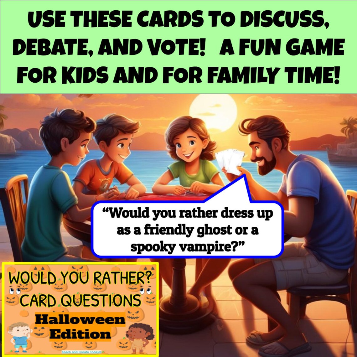 Would You Rather Cards-halloween Edition! Printable 100+ Questions for ...