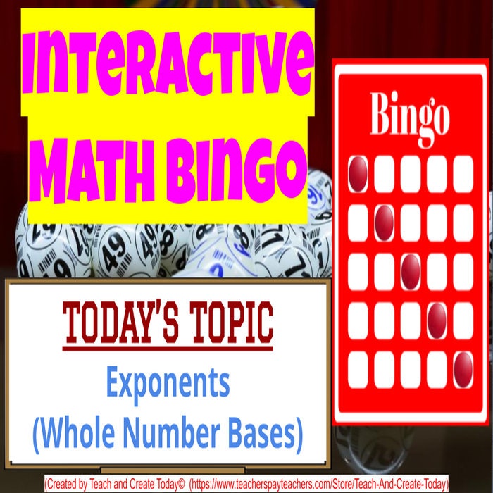6th Grade Math Bingo Games Set 1 Add, Subtract, Multiply, Divide Whole ...