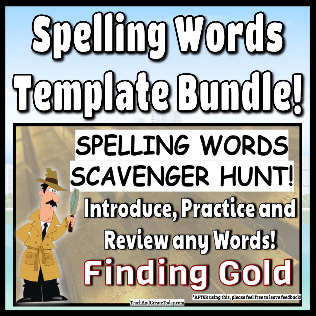 ELA Digital Spelling Words Scavenger Hunts Bundle of Templates #2 ...