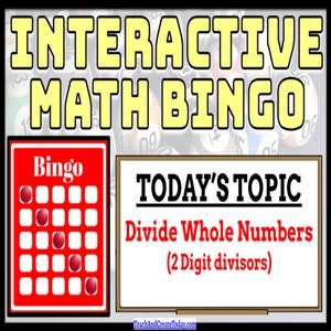 6th Grade Math Bingo Games Set #1- Add, Subtract, Multiply, Divide ...
