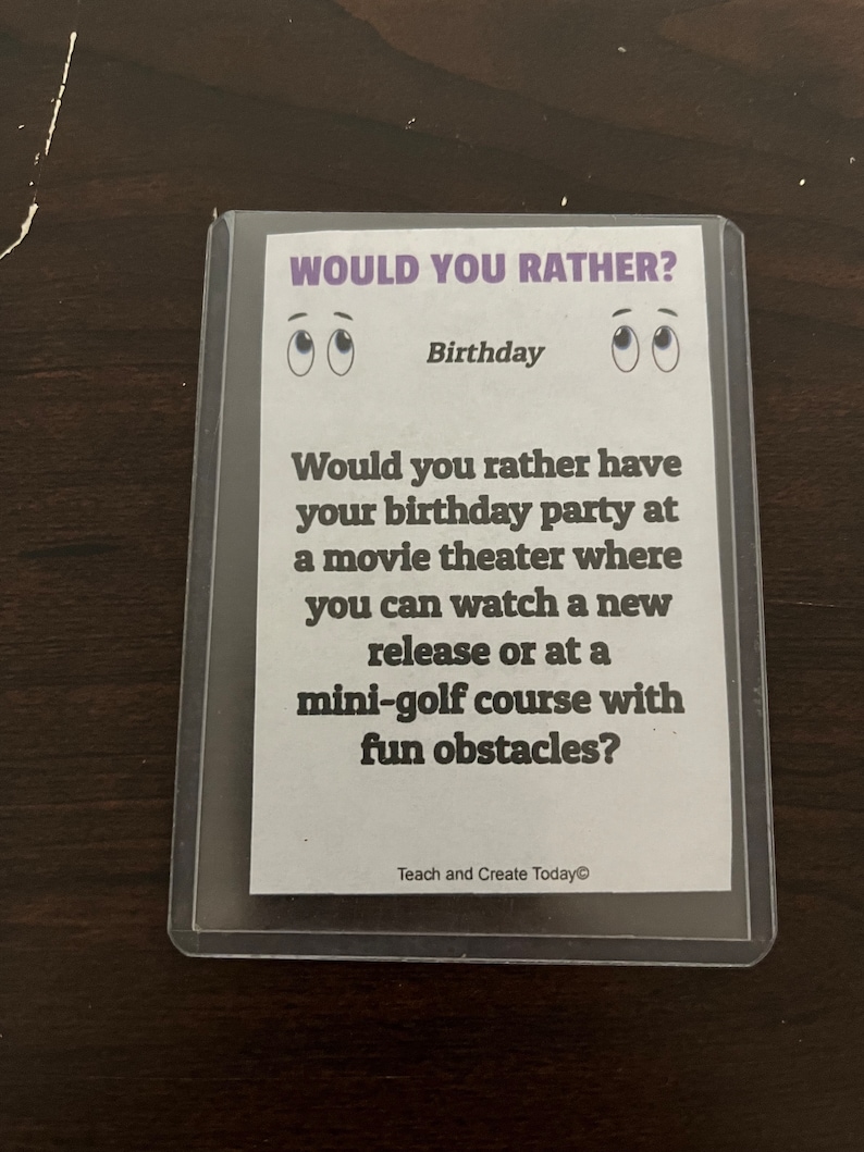 Would You Rather Cards-happy Birthday Edition! Printable 100+ Questions ...