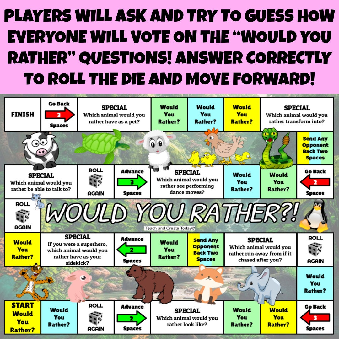Would You Rather? Board Game Animals Edition - Digital Download ...
