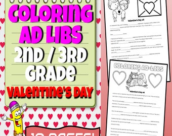 Digital Coloring Book Valentine Themed 20 Unique Printable - Etsy