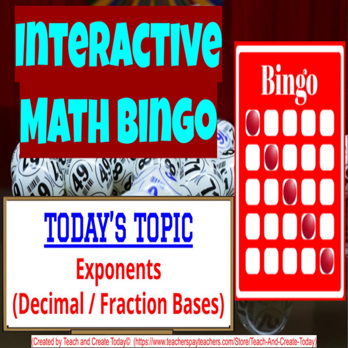 6th Grade Math Bingo Games Set 1 Add, Subtract, Multiply, Divide Whole ...