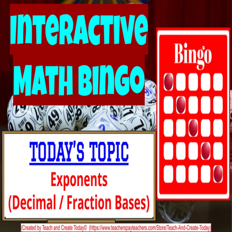 6th Grade Math Bingo Games Set 1 Add, Subtract, Multiply, Divide Whole ...