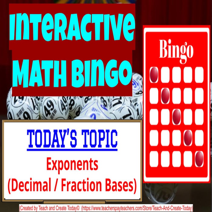 6th Grade Math Bingo Games Set 1 Add, Subtract, Multiply, Divide Whole ...