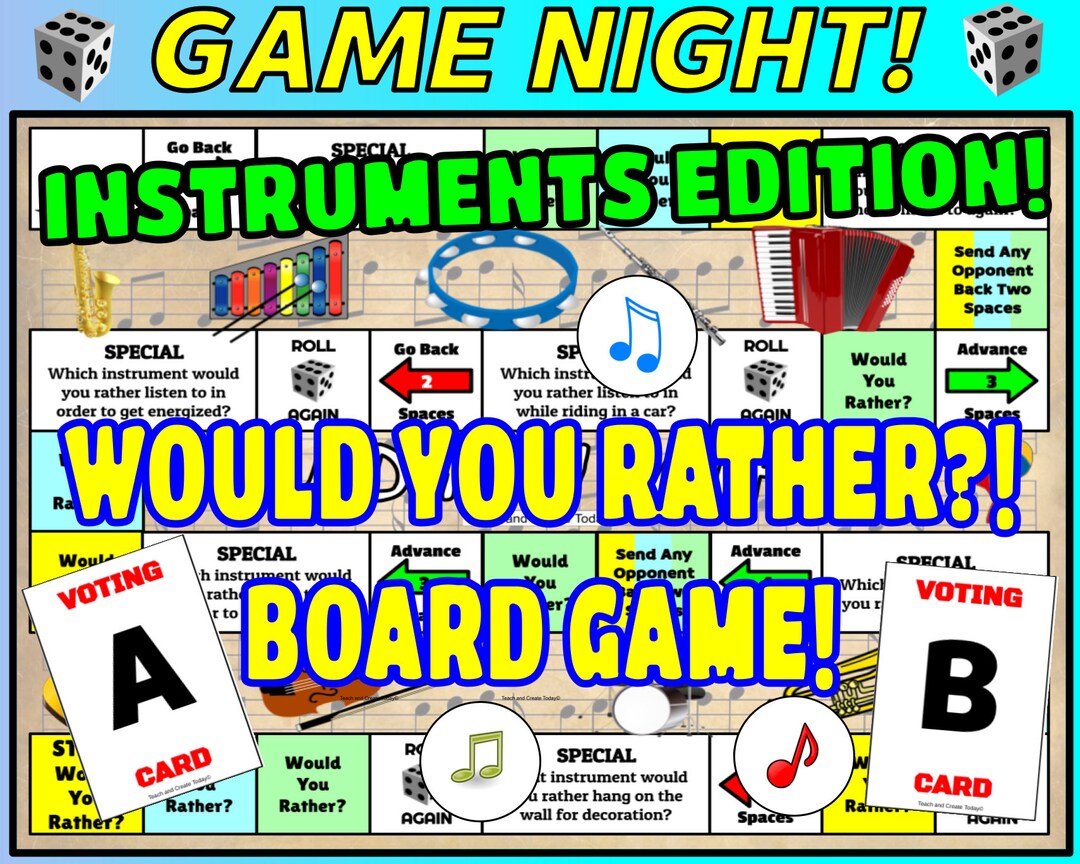 WOULD YOU RATHER Board Game Instruments Edition Digital - Etsy