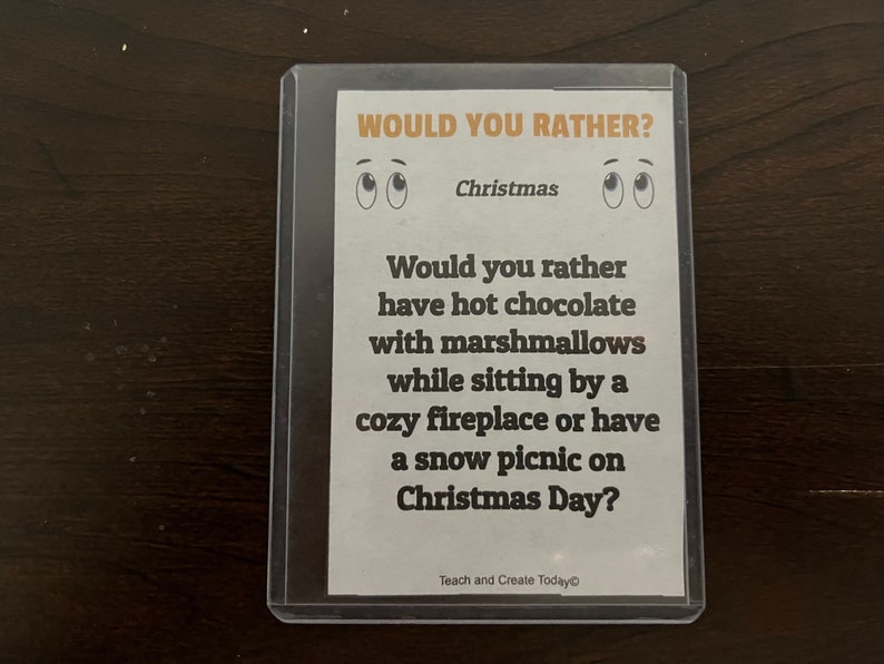 Christmas Would You Rather Cards, Family Conversation Starters (PDF) - Etsy