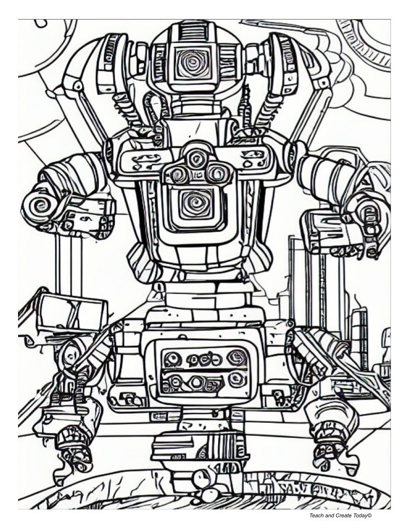 Coloring Pages for Kids Robots Over 25 Printable Sheets - Etsy