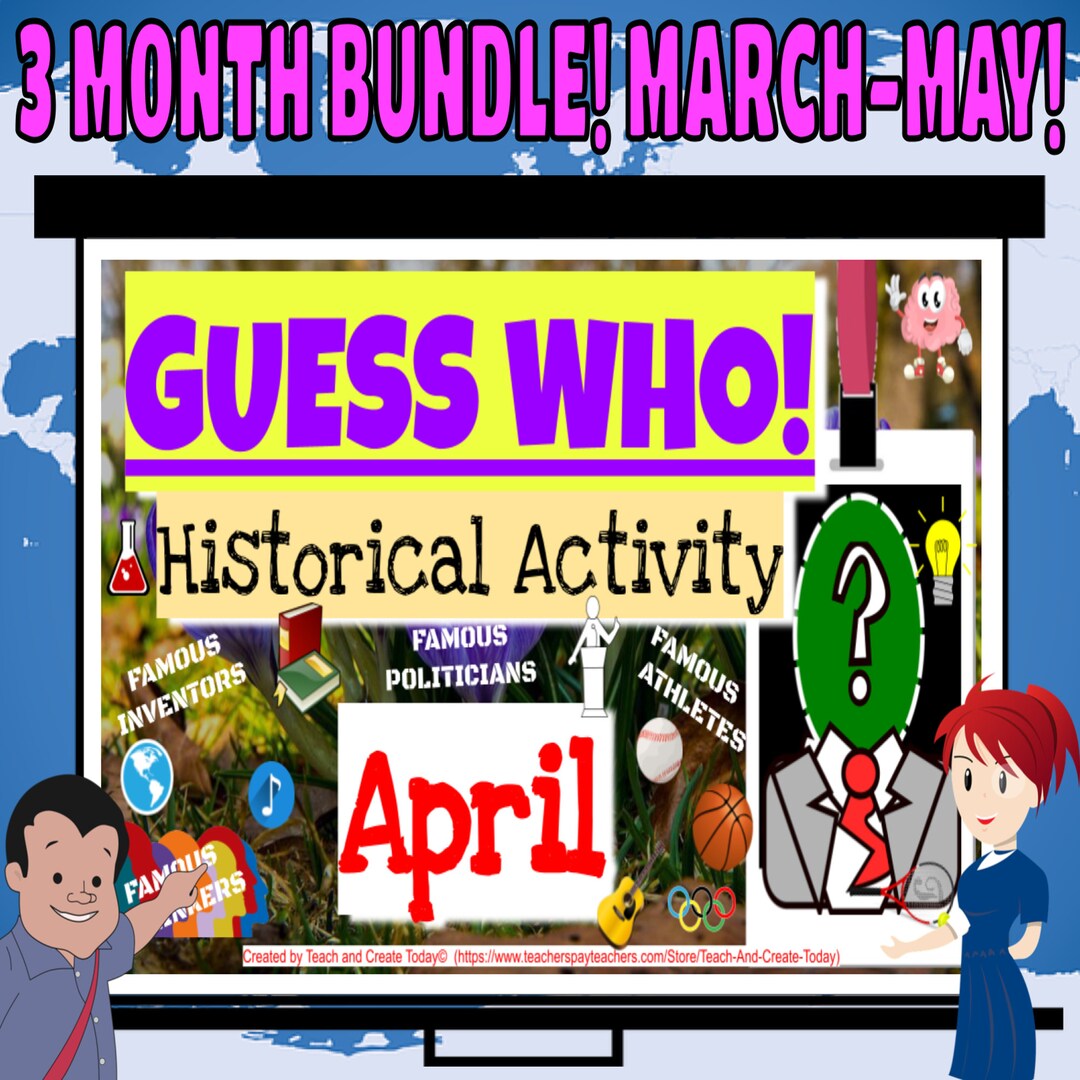 Guess Who Historical Digital Game & Activity Google Slides 3-month ...