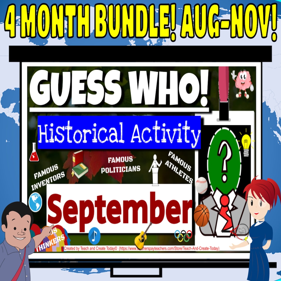 Guess Who Historical Digital Game & Activity Google Slides 4-month Back ...