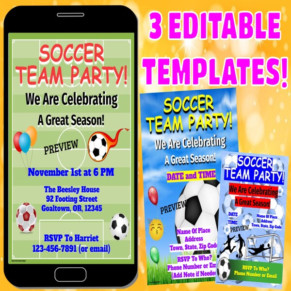 Team Party Invitation - Etsy