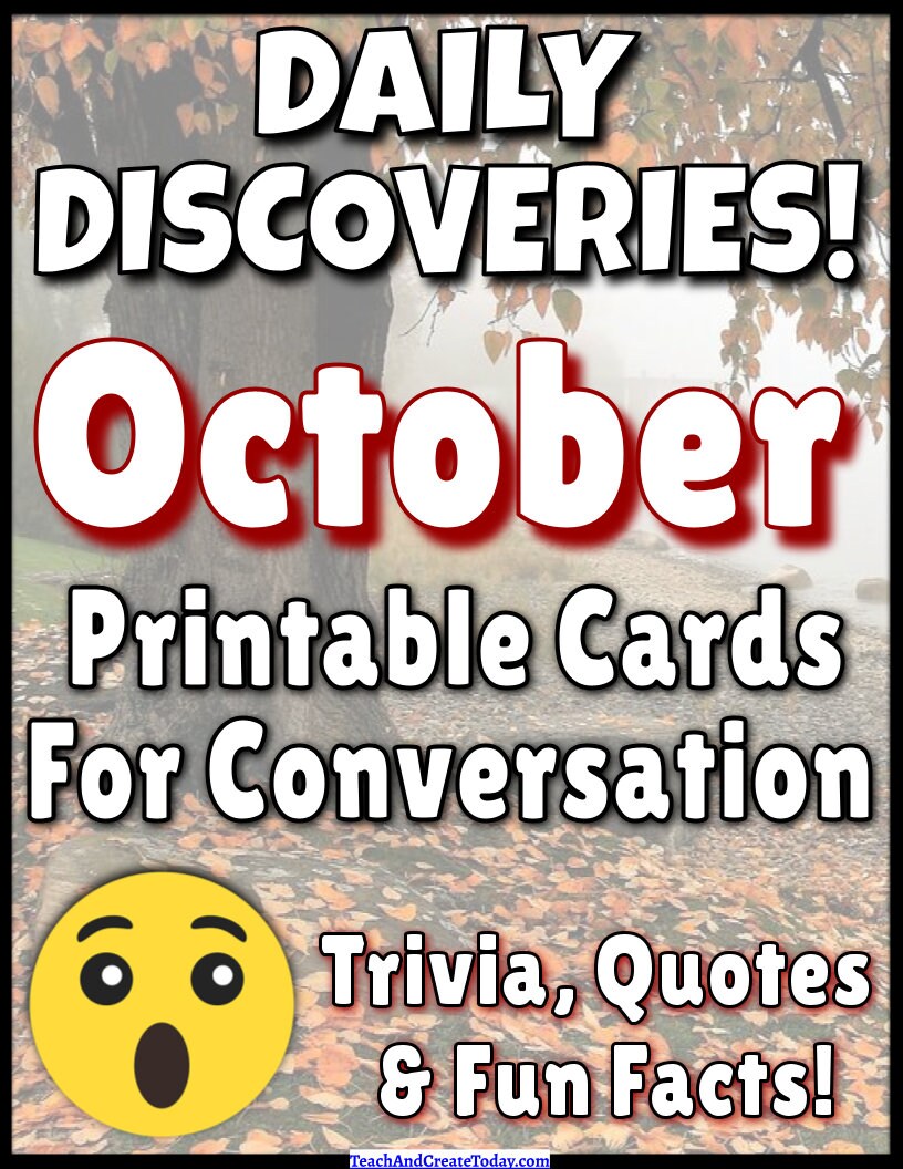 Lunch Box Notes for Kids - October Daily Discovery Cards - Printable ...