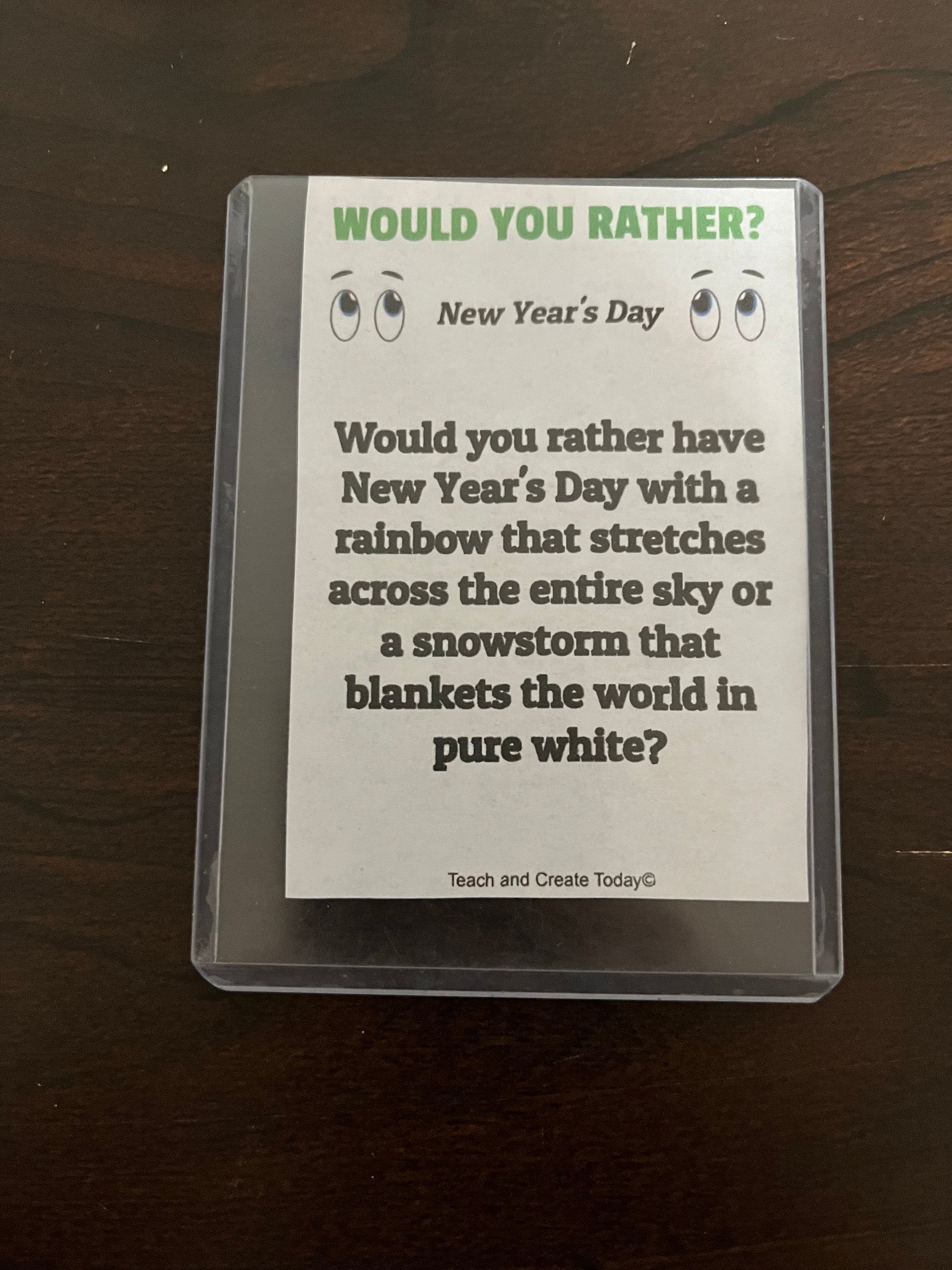 Would You Rather Cards-new Year's Day Edition! Printable 100+ Questions ...