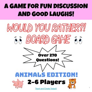 Would You Rather? Board Game Animals Edition - Digital Download ...