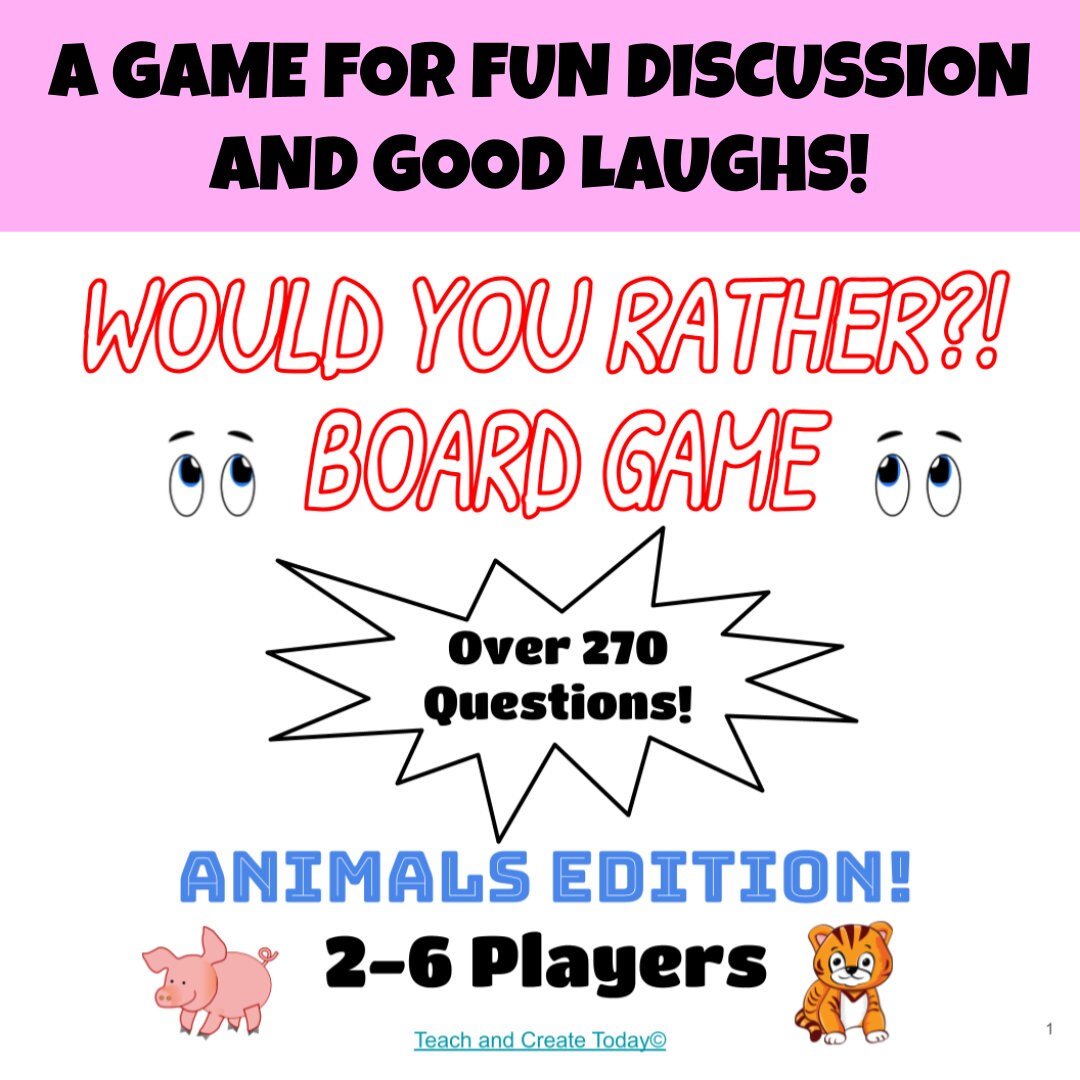Would You Rather? Board Game Animals Edition - Digital Download ...