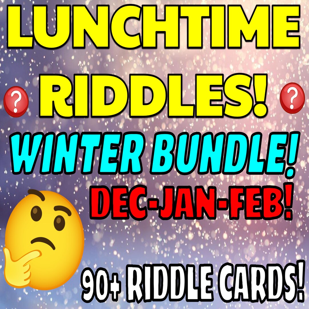 Lunch Box Note Cards Riddles for Kids Winter Bundle Printables for ...