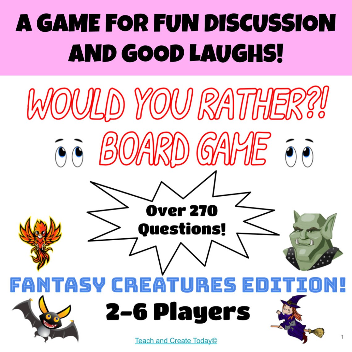 Would You Rather Board Game Fantasy Creatures Edition Digital Download ...